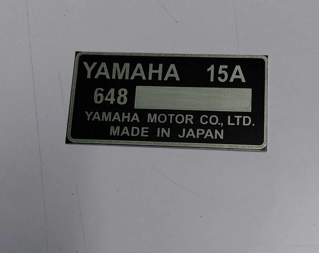 ID TAG DATA plate Yamaha 15A moto vélo quad jetski hors bord s66 EUR 23 ...