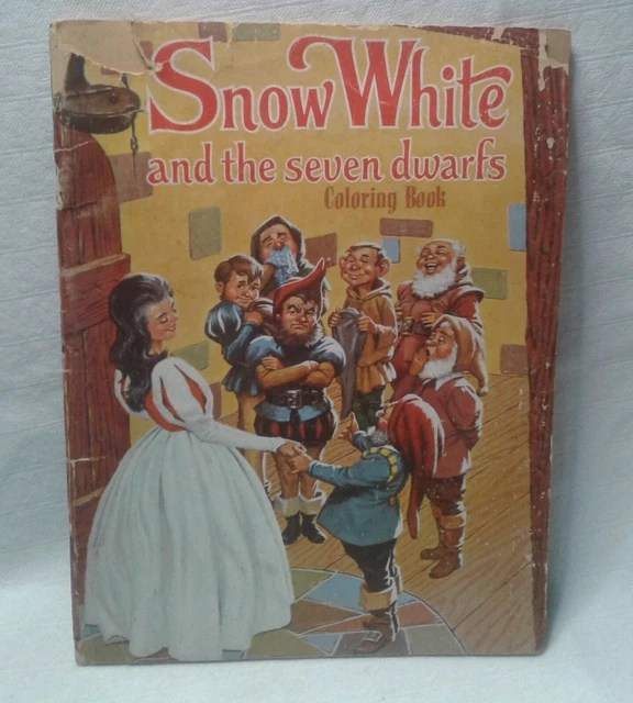 VINTAGE SNOW WHITE and The Seven Dwarfs Coloring Book A64-8 UNKNOWN ...