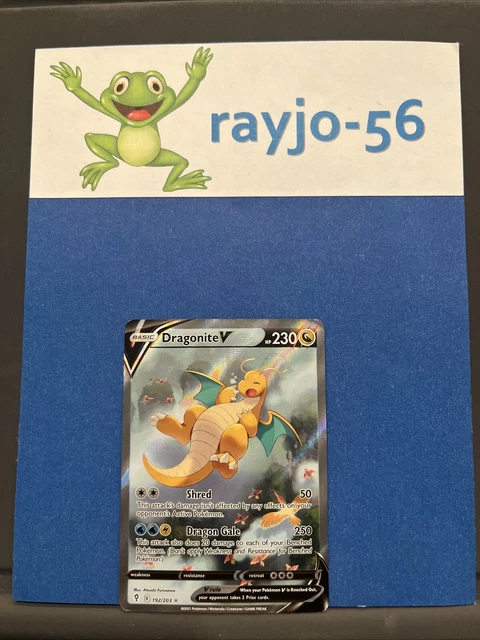 POKÉMON JCG DRAGONITE V 192/203 Evolution Ciel Art Alt Holo Ultra Rare ...