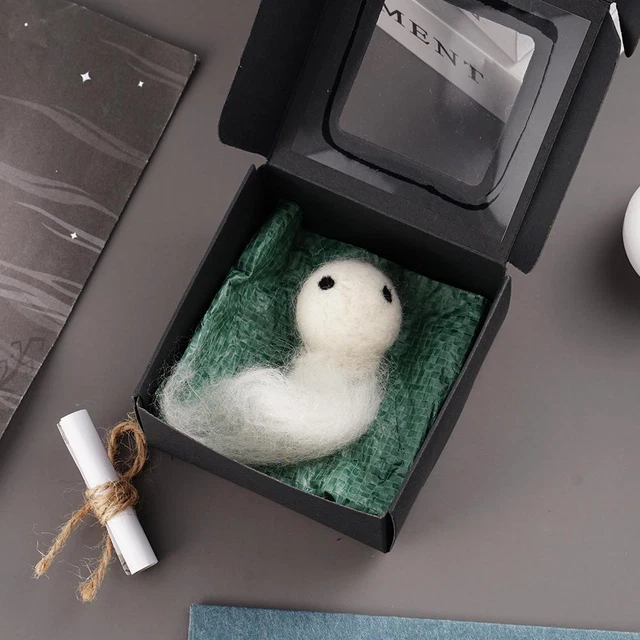 ADOPT A GHOST - Cute Little Pocket Ghost w/ A Tiny Scroll Plush Stuffed ...