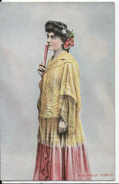 RARE VINTAGE GENUINE Greetings Postcard,Actress,Miss Madge Temple EUR 4 ...