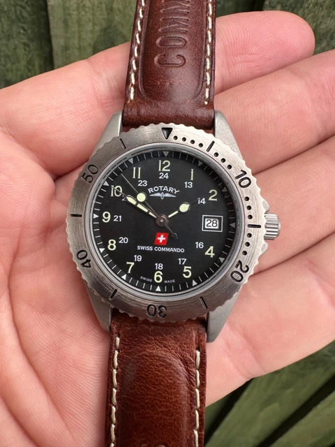 GENTS STUNNING ROTARY Swiss Commando Watch New Old Stock £34.99 ...