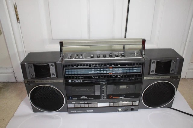 VINTAGE HITACHI TRK-W55E Boombox 1980s Ghetto Blaster WORKING £37.11 - PicClick UK