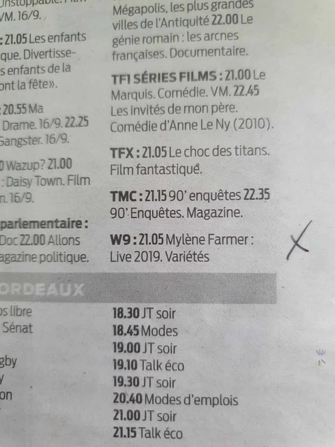 1890 - MYLENE Farmer - Article - Sud-Ouest - 14/01/2020 - Citation Tv ...