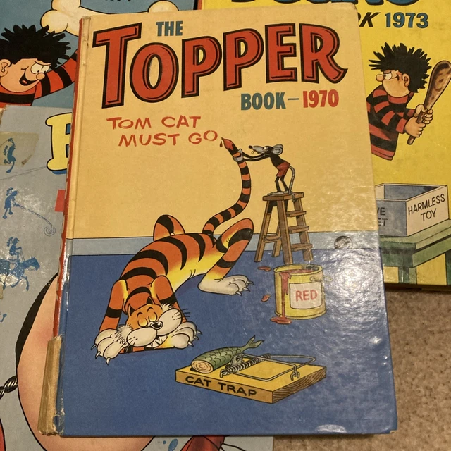 SET OF 8 Vintage Annuals BEANO Whizzer and Chips TOPPER Dennis the ...