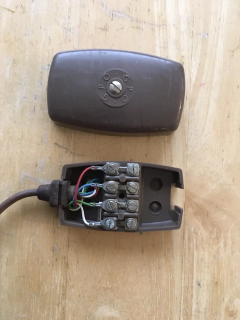VINTAGE GPO BLOCK Terminal and Cord Brown. £8.66 - PicClick UK