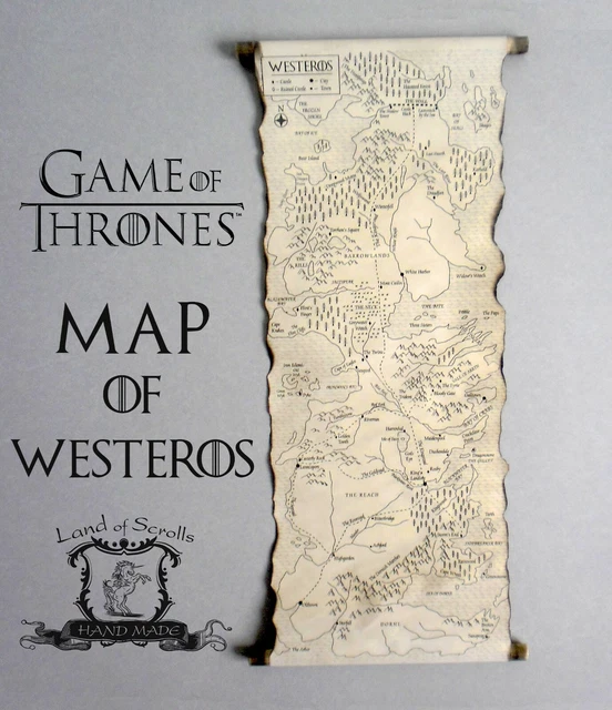 GAME OF THRONES MAP Westeros Map, GoT Map A Song of Ice and Fire Map ...