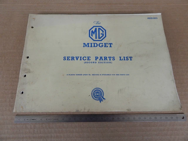 1962 ORIGINAL PARTS Catalog Bmc Mg Midget Spider Service Parts List £61 ...