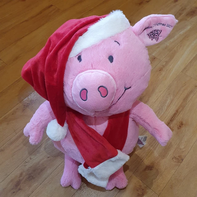 M&S PERCY PIG Plush Limited Edition Xmas Christmas Hat Large Soft Toy ...