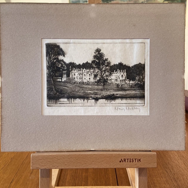 VINTAGE PEN AND Ink Drawing Unknown Subject Signed Mary MacKay Unframed ...