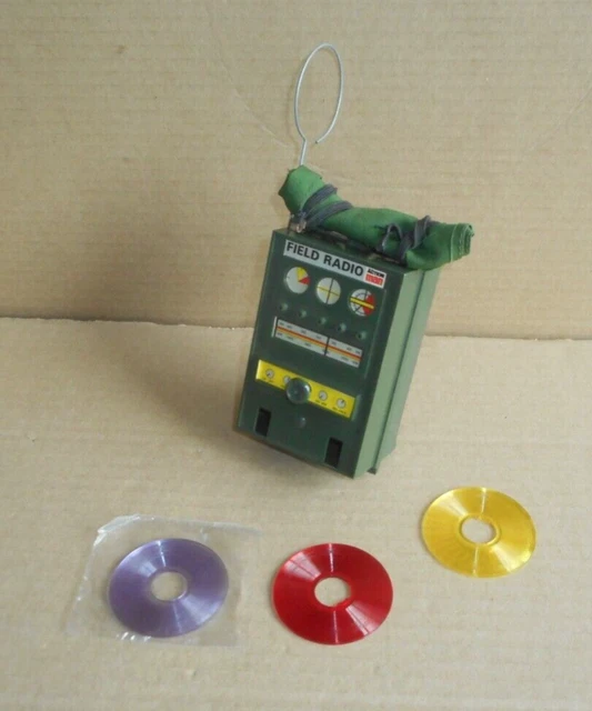 VINTAGE PALITOY ACTION MAN vam - commander FIELD RADIO with cover & 3 ...