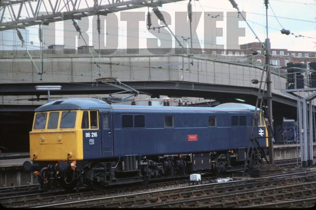35MM SLIDE BR British Rail Electric Loco Class 86 86216 Euston 1982 ...