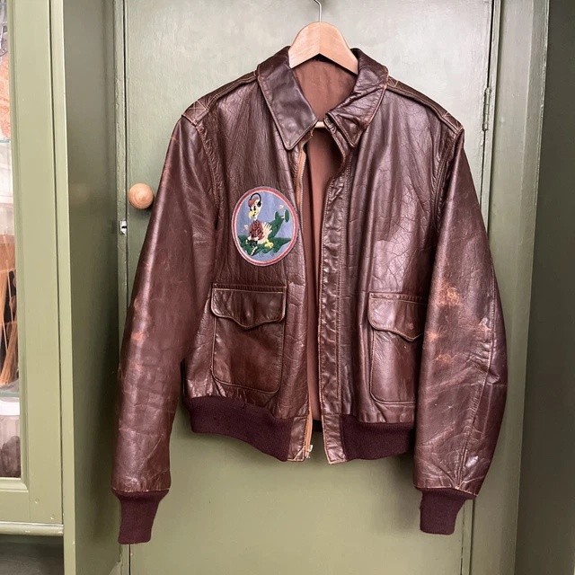 AUTHENTIC WWII ARMY Air Corps Flight Leather Jacket with original Patch ...