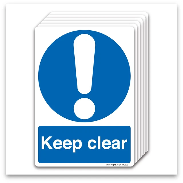 KEEP CLEAR SELF-ADHESIVE Vinyl Stickers Mandatory Safety Signs £2.29 ...