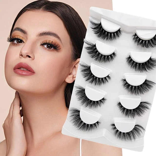 L CURL WINGED Eyelashes Cat Eye Eyelashes 3D Faux Mink Lashes Fox Eye ...
