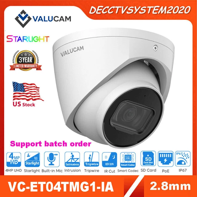 IDMSS GDMSS VALUCAM VC-ET04TMG1-IA 4MP MIC IVS Starlight PoE IP Camera ...