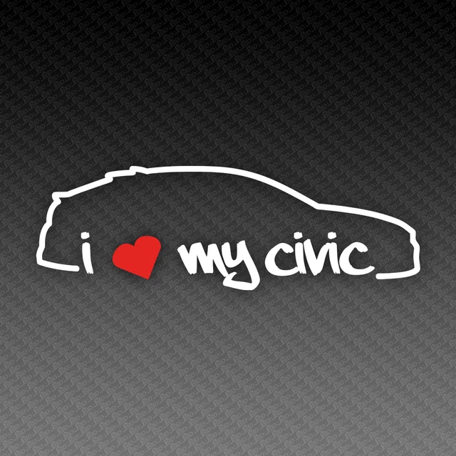 I LOVE MY Civic FK7 Sticker 20cm x 8cm Silhouette Hatchback Tuning JDM ...
