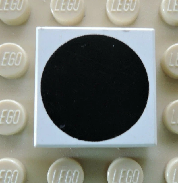 LEGO WHITE TILE with Black Circle Large Pattern ref 3068bp16 set 3646 ...