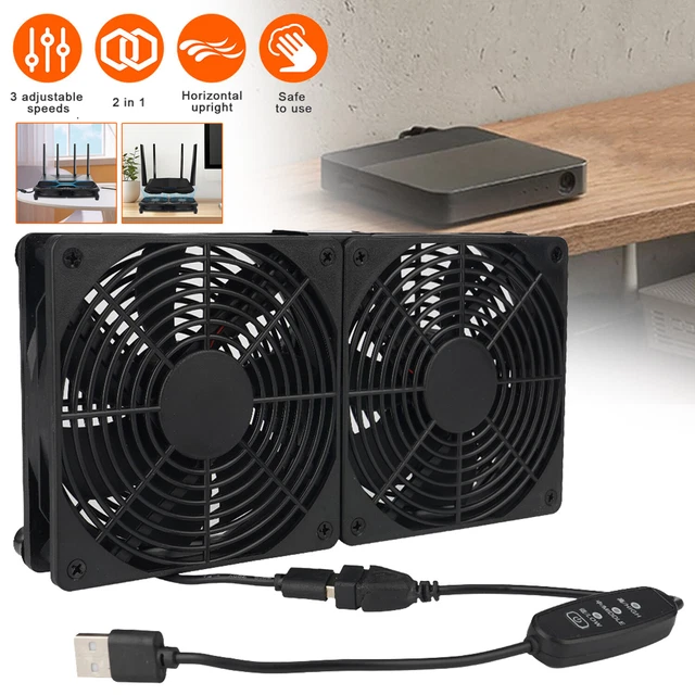 USB PC FAN Dual Heads Computer Case Cooler Fan Router CPU Heatsinks ...