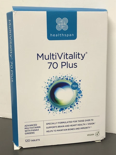 HEALTHSPAN MULTIVITALITY 70 Plus - 120 Tablets. EXP:05/2025. BRAND NEW ...