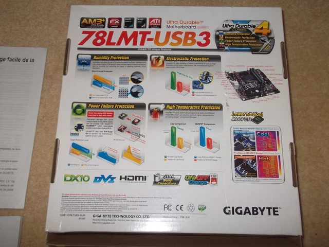 GIGABYTE GA-78LMT-USB3 (REV. 4.1) DDR3 DIMM Socket AM3+ Motherboard £29 ...