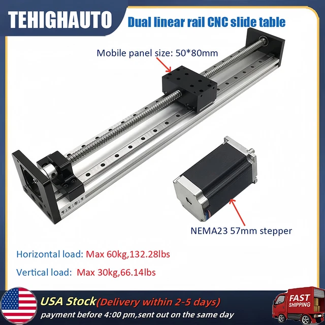 CNC BALL SCREW Module linear Slide Stage Rail Guide Motion Table w ...