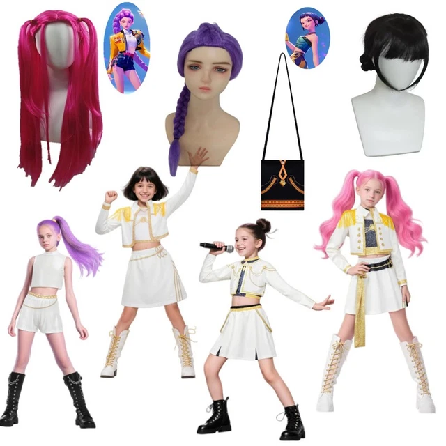 KIDS GIRLS K-POP Demon Hunters Costume Rumi Mira Zoey Cosplay Fancy Dress Outfit £13.99 ...