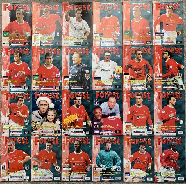 NOTTINGHAM FOREST FC 2000 2001 Nr COMPLETE SEASON FOOTBALL PROGRAMME ...