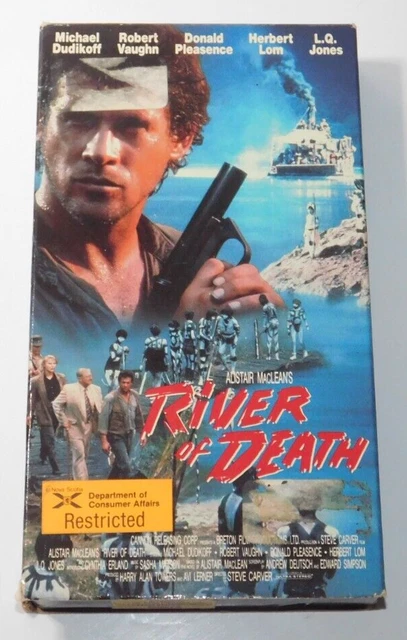 RIVER OF DEATH VHS Michael Dudikoff Robert Vaughn Donald Pleasance Cult ...
