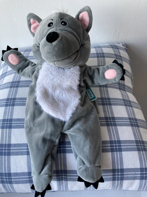 FIESTA BIG BAD Wolf Hand Puppet Glove Soft Plush Toy Grey Approx 12” £7 ...