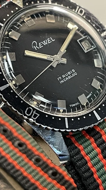 OROLOGIO VINTAGE SKIN Diver Rewel. EUR 289,00 - PicClick IT