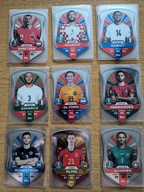 MATCH ATTAX EURO 2024 - Chrome Pro Elite Shield - Full Set of 9 Cards £ ...