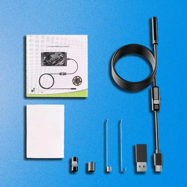 USB C ENDOSCOPE Borescope Snake Inspection Camera with 6 LED 7mm Lens ...