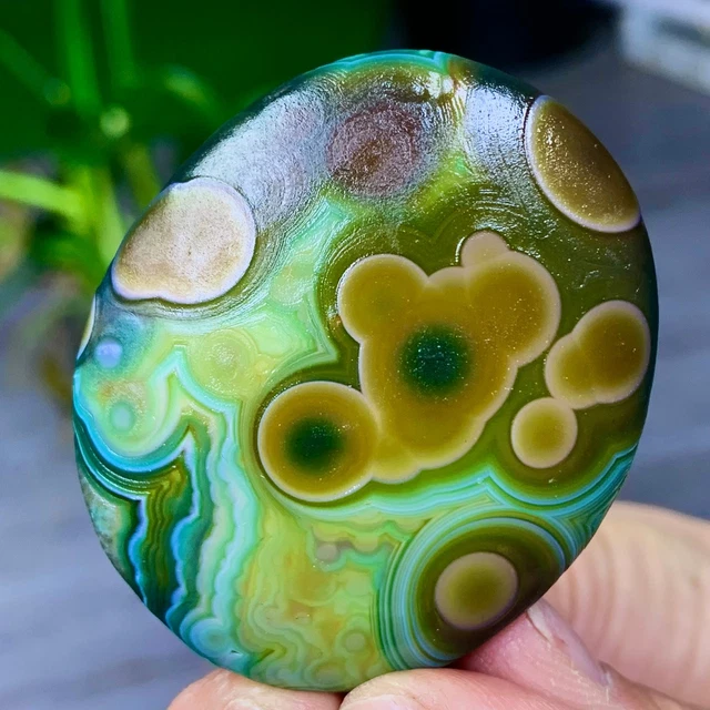 48G RARE! NATURAL Gobi Agate Eye Agate/Crystal PalmStone Madagascar ...