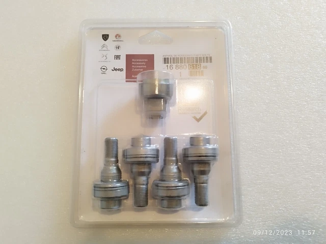 VIS ANTIVOL DE Roue Peugeot Citroën 1688061880 Encrous Antivol Jante ...