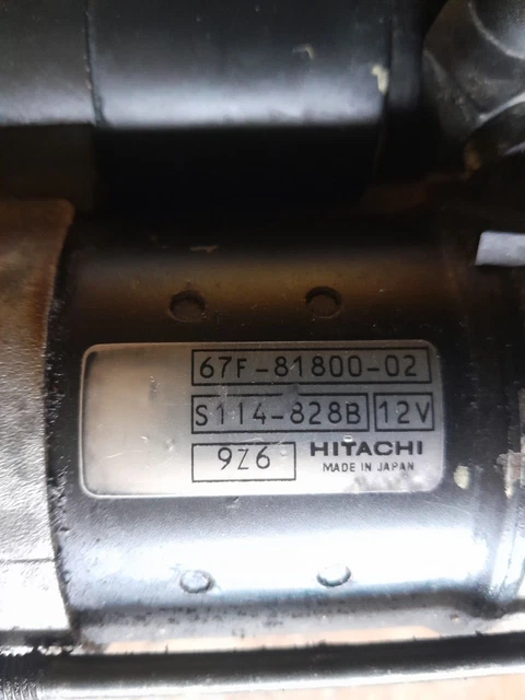 YAMAHA F 100HP Outboard Starter Motor Hitachi 67F-81800-02 £100.00 ...