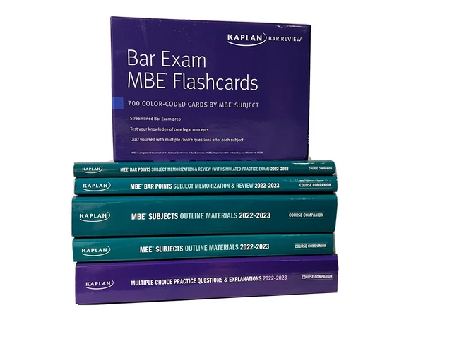 KAPLAN BAR REVIEW 2022-2023 Complete MBE UBE Books; Flash Cards ...