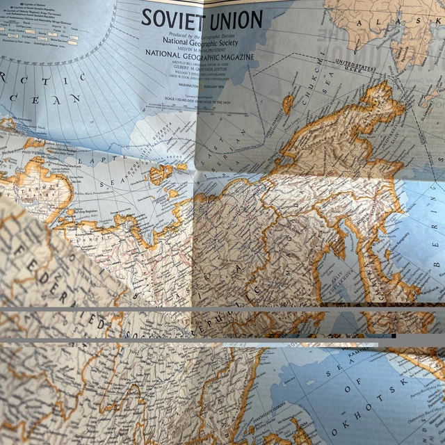 NATIONAL GEOGRAPHIC FEBRUARY 1976 Map/ Poster Peoples of The Soviet ...