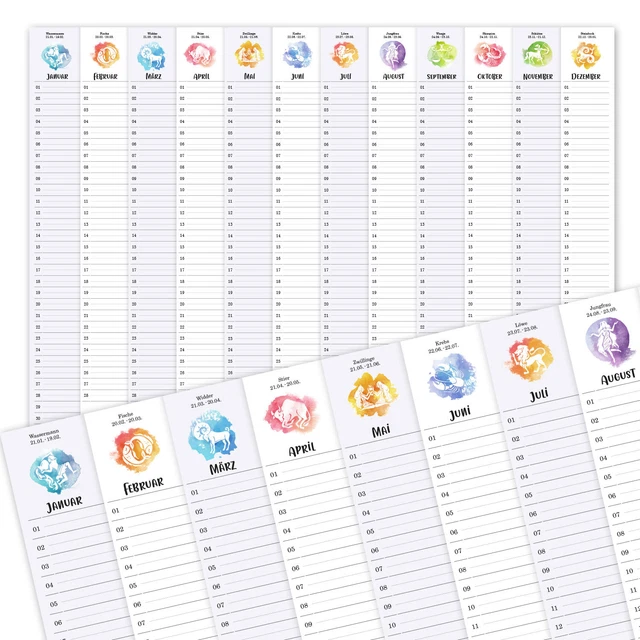 WANDKALENDER GEBURTSTAGSKALENDER MIT Sternzeichen für Kinder A2- dv_1163 EUR 9,90 - PicClick DE