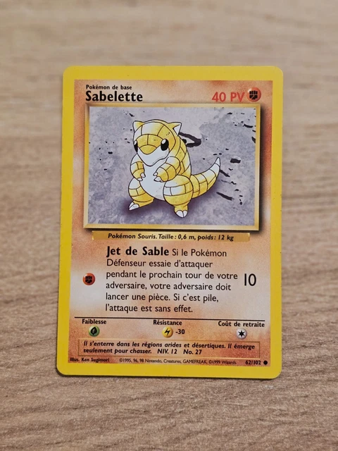 CARTE POKEMON SABELETTE 62/102 PSA PCA Set de Base Edition 1 NM-MINT ...