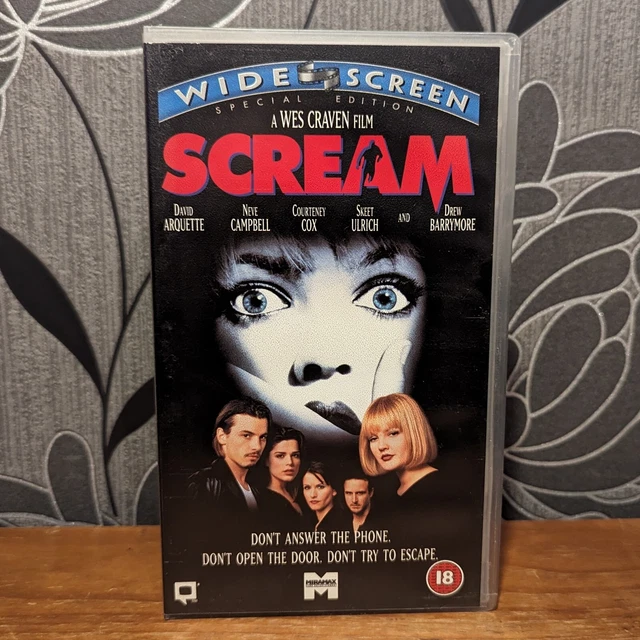 SCREAM WIDE SCREEN Edition VHS RARE Horror Wes Craven Neve Campbell ...