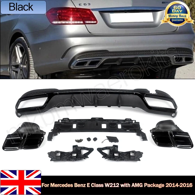 FOR MERCEDES W212 Saloon E Class 14-16 Rear Diffuser E63 AMG Look W ...