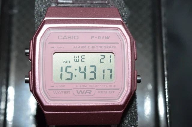 CASIO WOMENS F-91WS-4EF Pink Jelly Digital Dial Watch Unworn £6.50 ...