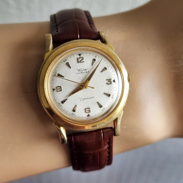 VINTAGE WYLER INCAFLEX Dynawind men's automatic watch ETA 1256 21Jewels ...