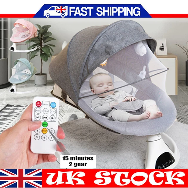 BLUETOOTH ELECTRIC ROCKER Baby Swing Infant Cradle Bouncer Seat Chair ...