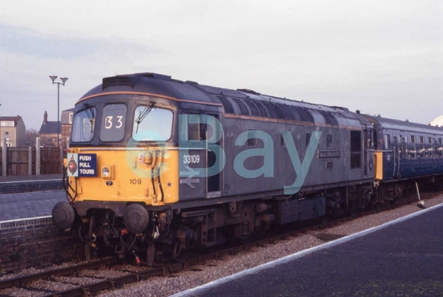 35MM RAILWAY SLIDE of Class 33 33109 @ Skegness Copyright to Buyer £4. ...