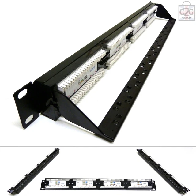 CAT5E RJ45 PATCH Panel 24 Way/Port Cable Management Bar £26.49 ...