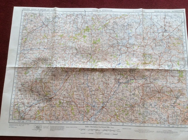 WW2 WAR OFFICE 1941 Military Map Chard & Axminster Somerset Home Guard ...
