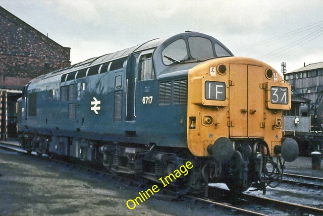 RAILWAY PHOTO 6X4 Class 37 D6717 BR Blue Stabled at Norwich c1970 £2.00 ...