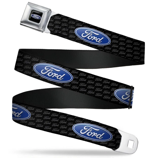 FORD OVAL FULL Color Black/Blue Seatbelt Belt - Ford Oval W/ (US IMPORT ...